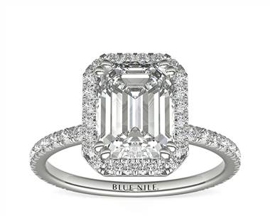 Blue Nile Studio Emerald Cut Heiress Halo Diamond Engagement Ring In Platinum 1 2 ct. tw. Blue Nile 69653