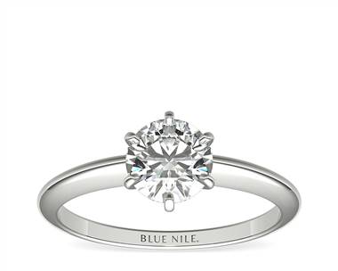 Classic Six Prong Solitaire Engagement Ring In Platinum Blue Nile 68166